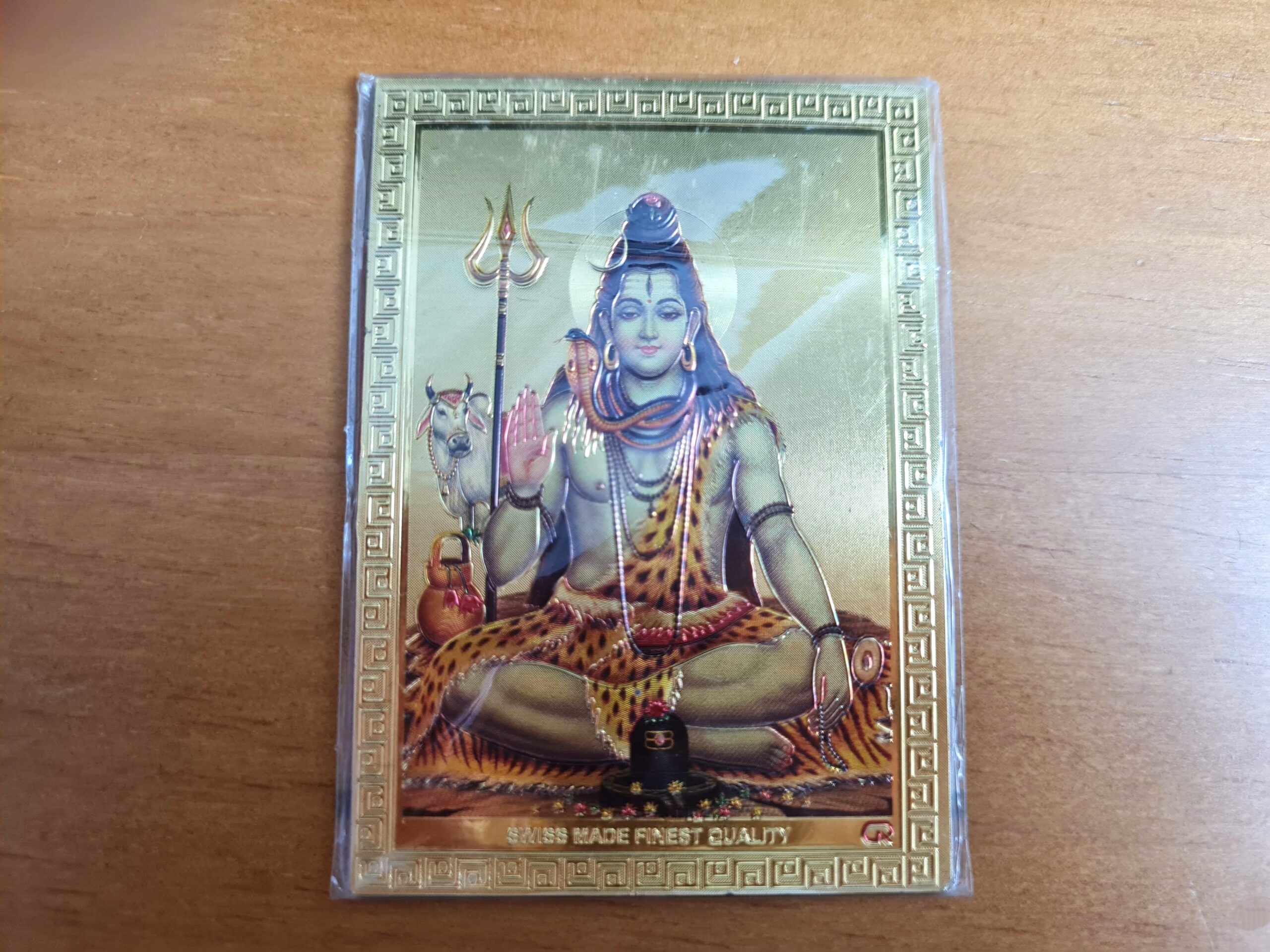 Ímã de geladeira dourado com Shiva III – Bazar Indiano