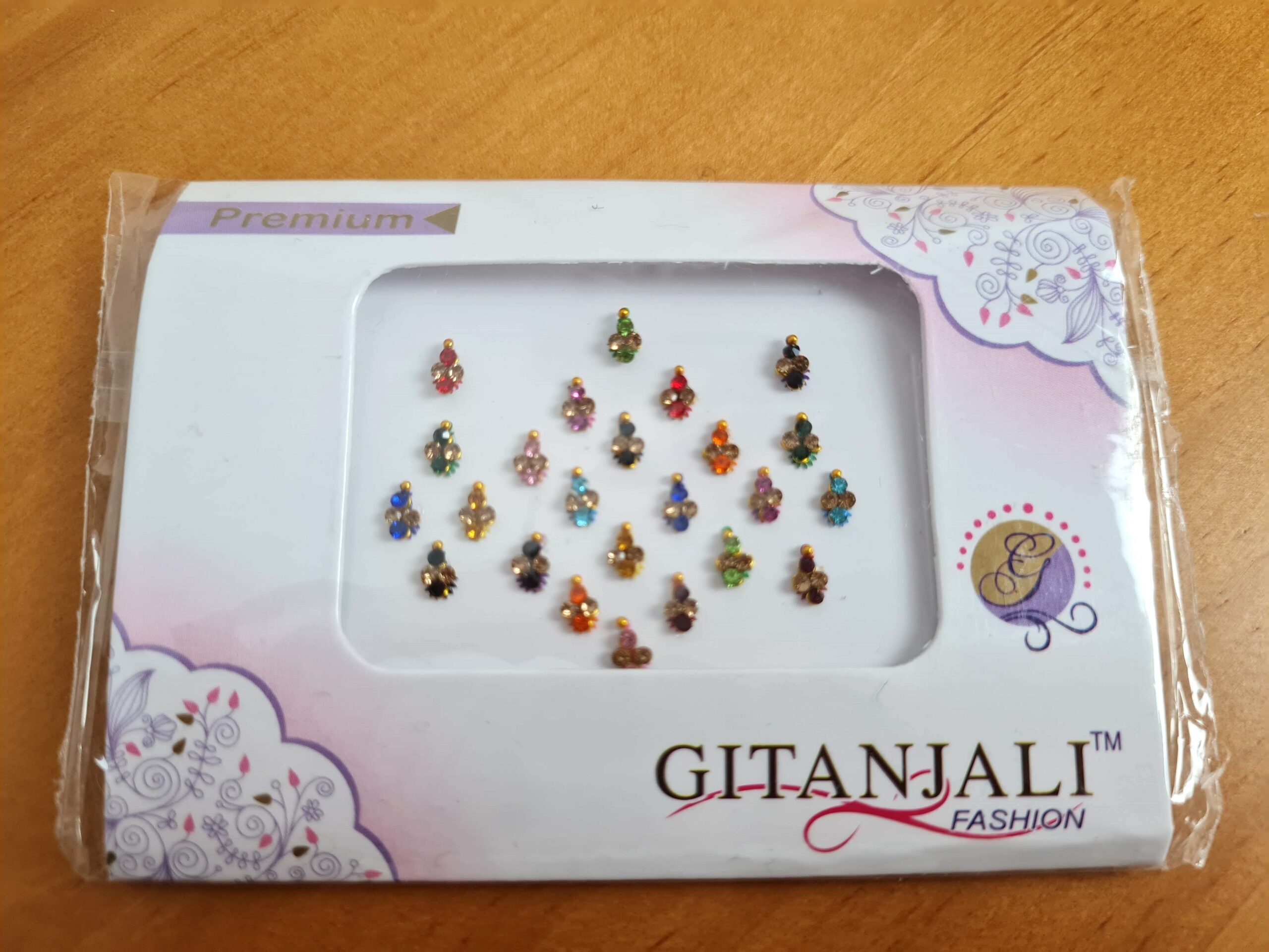 Bindi indiano Gitanjali adesivo para colar entre as sombrancelhas 24 ...
