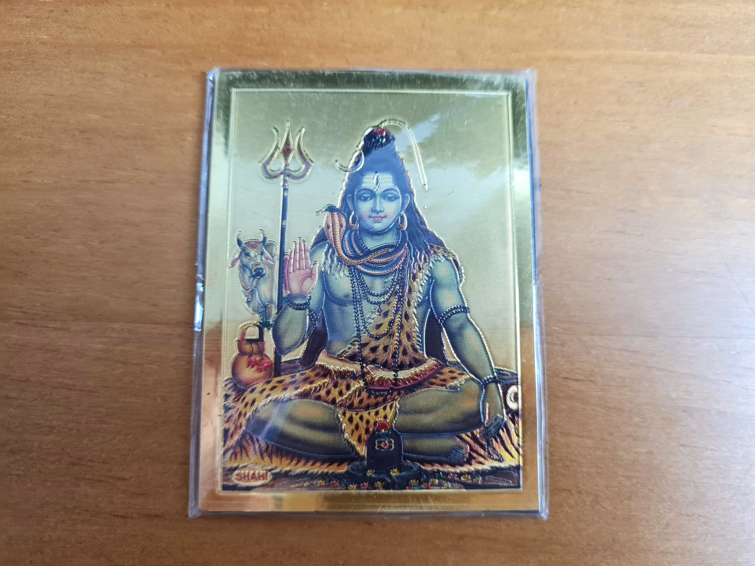 Ímã de geladeira dourado com Shiva III – Bazar Indiano