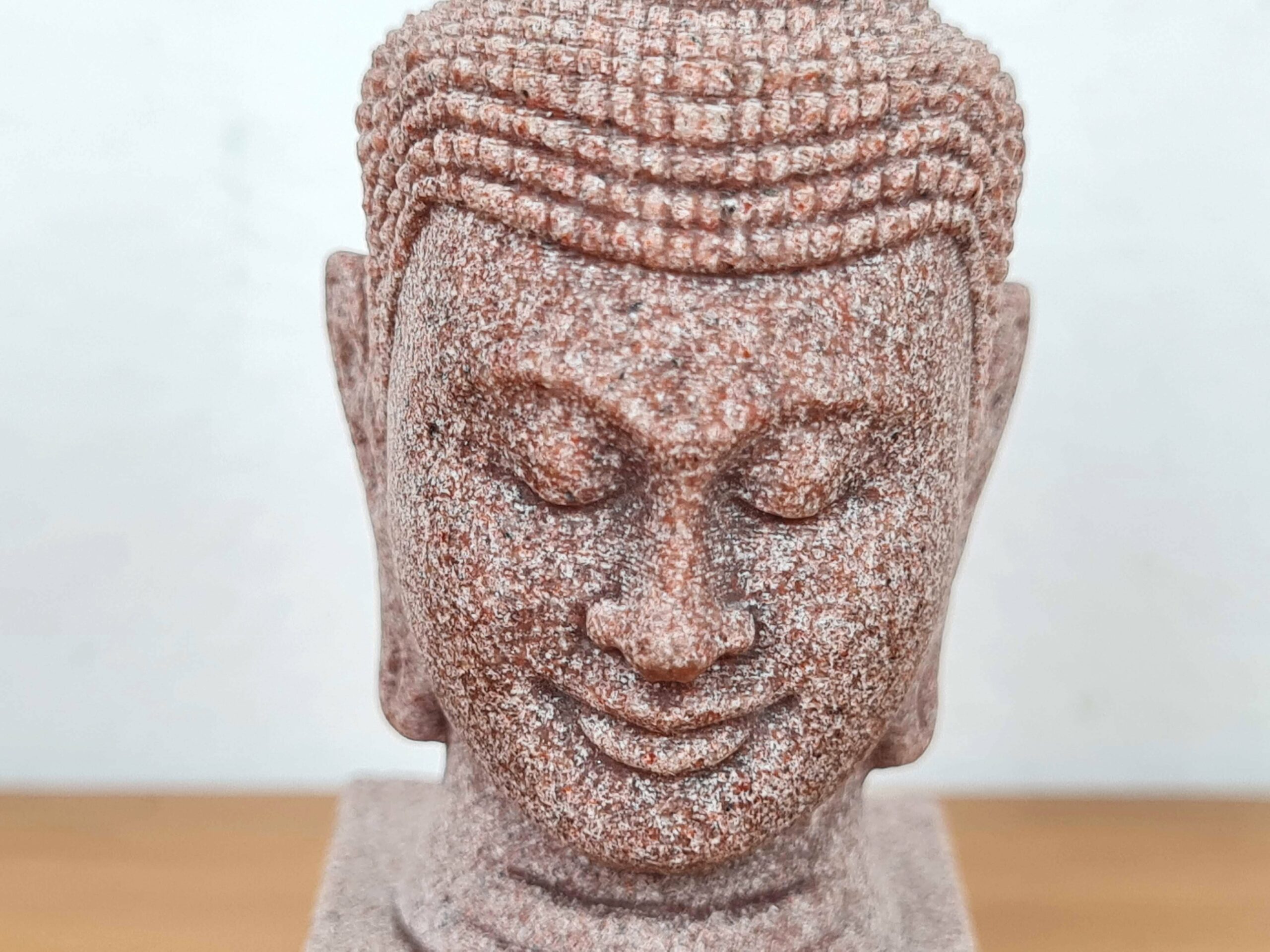 Estátua cabeça de Buda de pedra rosé 7cm – Bazar Indiano